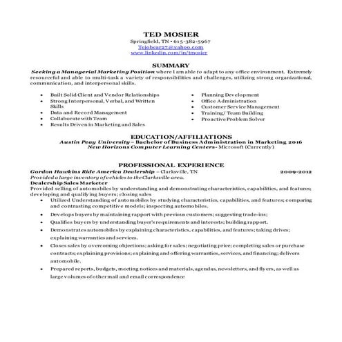 Andrew Clements Resume | PDF