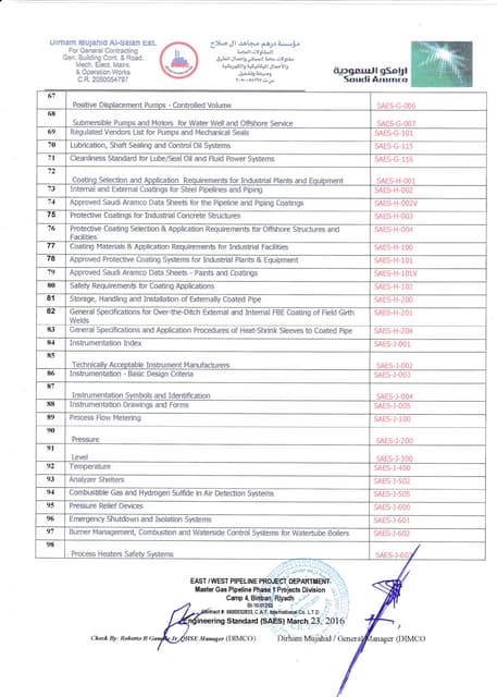 Saudi Aramco Inspection Checklist (SAIC) | PDF