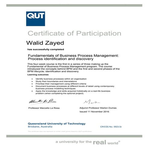 QUT-certificate | PDF