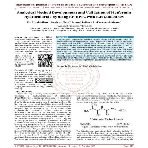 Analytical Method Development and Validation of Metformin Hydrochloride ...