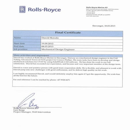 RR Certificate | PDF