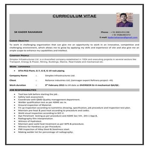 Up DATED CV | DOC