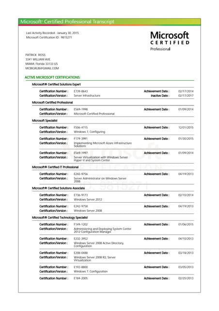 Microsoft Certified Professional Certificate.PDF