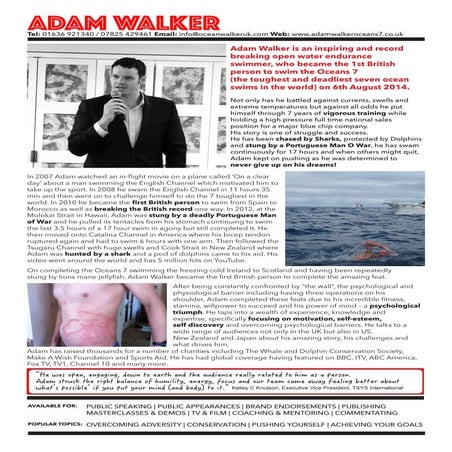 Adam Walker - Speaker Bio | PDF