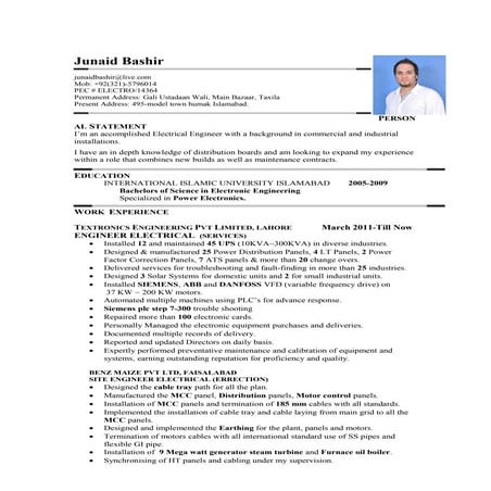 Resume- updated junaid 8 | PDF