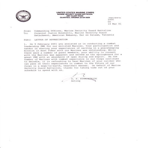 Letter Of Appreciation | PDF