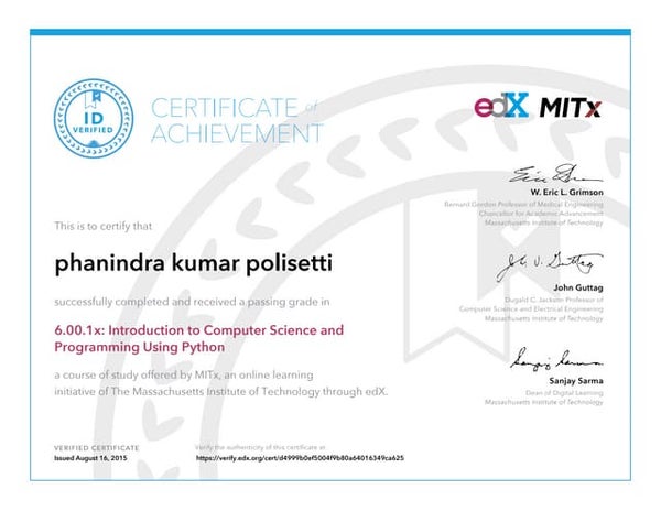 MITx 6.00 MITx 6.00