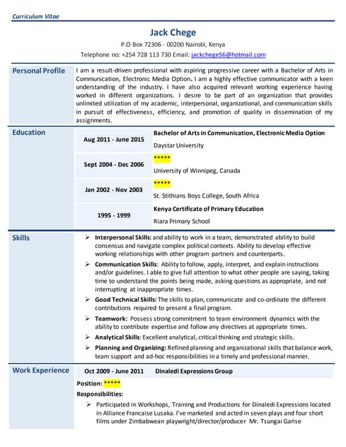 JACK CV updated | PDF