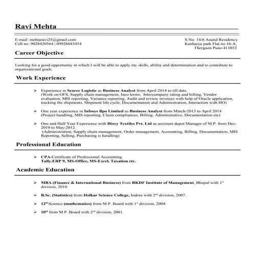 suresh resume | DOC