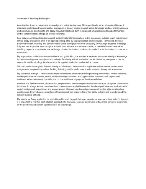 Teaching Philosophy Statement | PDF