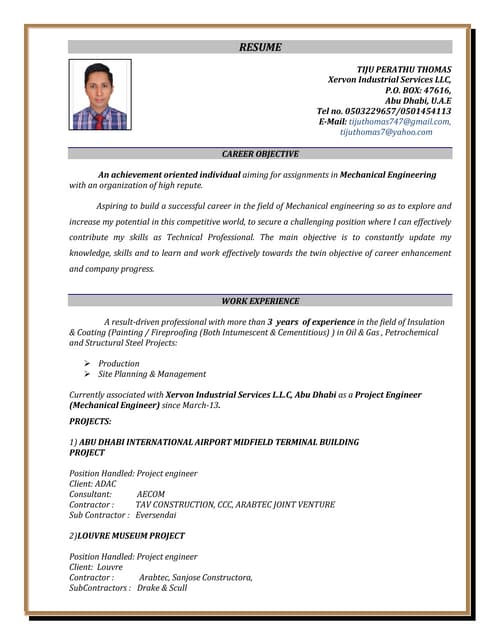 Resume niranjan | DOC