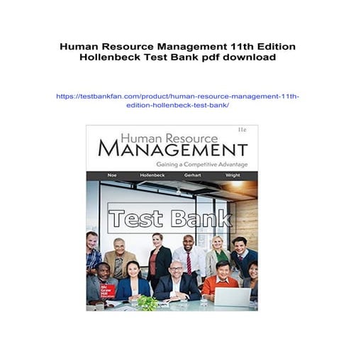 Human Resource Management 11th Edition Hollenbeck Test Bank | PDF