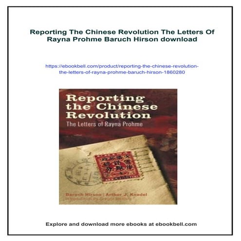 Reporting The Chinese Revolution The Letters Of Rayna Prohme Baruch ...