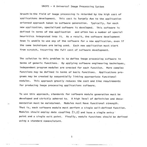 UNIPS- A universal Image Processing System | PDF