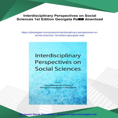 Interdisciplinary Perspectives on Social Sciences 1st Edition Georgeta ...