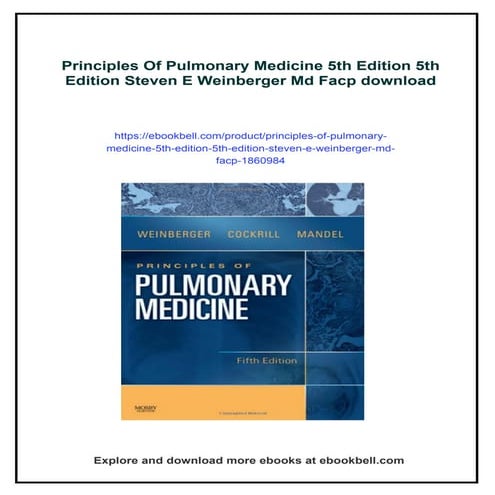Principles Of Pulmonary Medicine 5th Edition 5th Edition Steven E ...