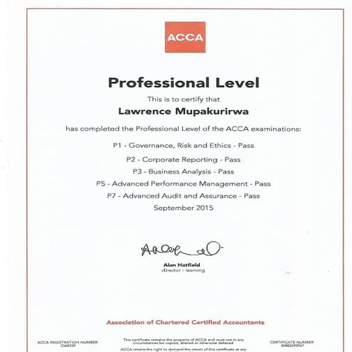 ACCA Affiliate Professional Certificate | PDF