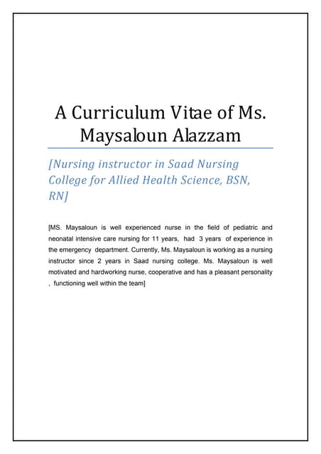 Cv obaid | PDF | Lung and Respiratory Health | Diseases and Conditions