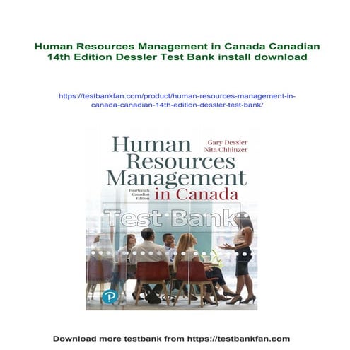 Human Resources Management in Canada Canadian 14th Edition Dessler Test ...