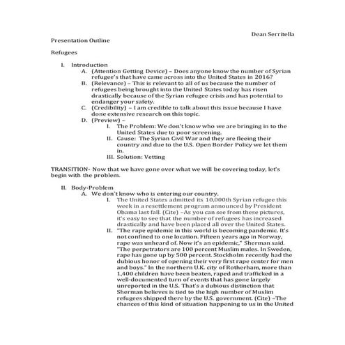 Persuasive Presentaion Outline | PDF