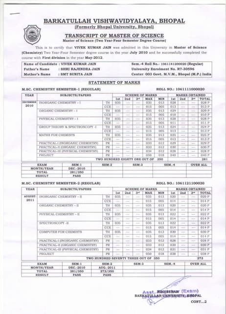Msc Transcript | PPT