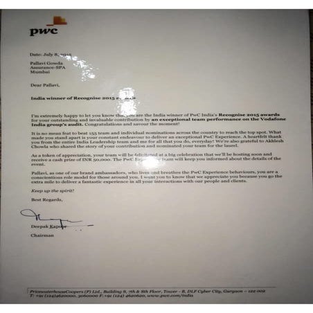 PwC Chairman Recognise 2015 | PDF