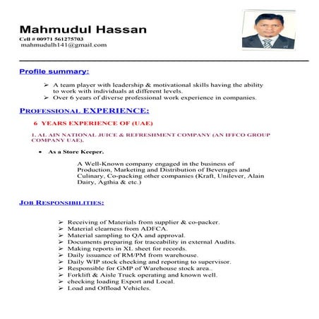 Mahmudul hassan CV 2 | PDF