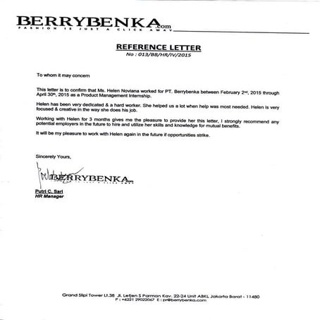 Refrence Letter | PDF