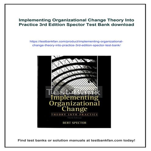 Implementing Organizational Change Theory Into Practice 3rd Edition ...