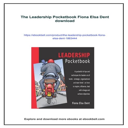 The Leadership Pocketbook Fiona Elsa Dent | PDF