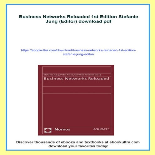 Business Networks Reloaded 1st Edition Stefanie Jung (Editor) | PDF