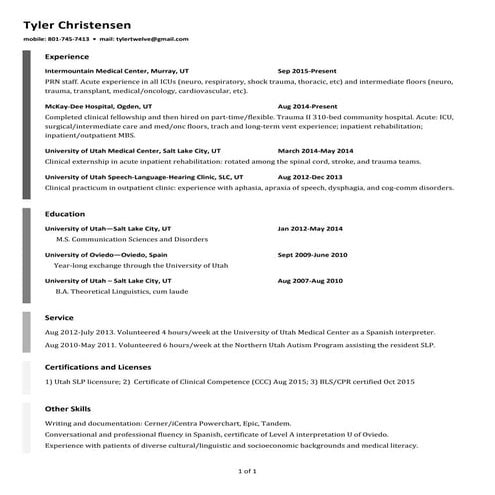T.Christensen Resume | PDF | Physical Therapy | Wellness