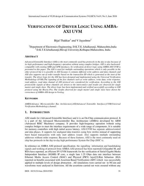 A Review On AMBA AHB Lite Protocol And Verification Using UVM Methodology | PDF | Computing ...