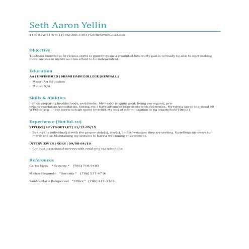 Seth Aaron Yellin's Resume-1 | DOCX