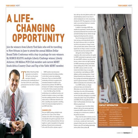 MDRT Liberty Wealth Magazine - Summer2015 | PDF | Business | Business ...