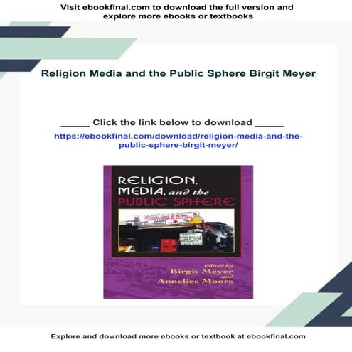 Religion Media and the Public Sphere Birgit Meyer | PDF