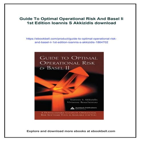 Guide To Optimal Operational Risk And Basel Ii 1st Edition Ioannis S ...
