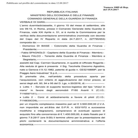 Guardia di Finanza - Piaggio Aerospace | PDF
