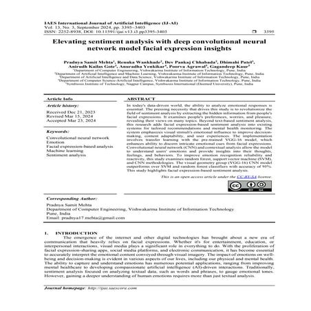 Elevating sentiment analysis with deep convolutional neural network model facial expression ...