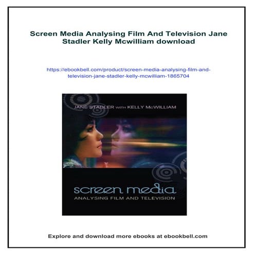 Screen Media Analysing Film And Television Jane Stadler Kelly Mcwilliam ...