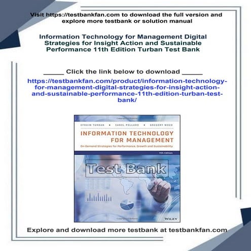 Information Technology for Management Digital Strategies for Insight ...