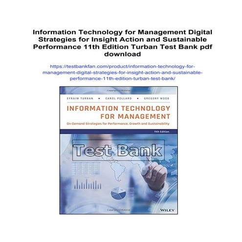 Information Technology for Management Digital Strategies for Insight ...