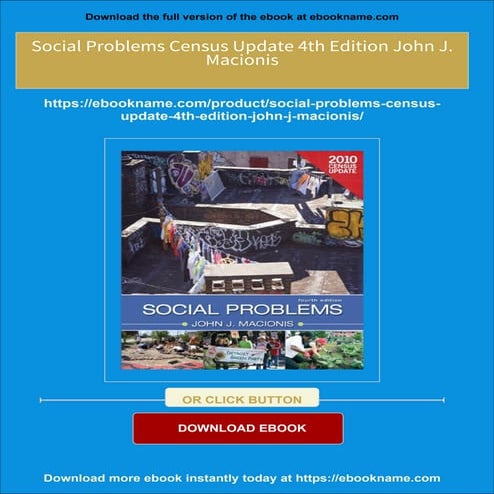 [FREE PDF sample] Social Problems Census Update 4th Edition John J. Macionis ebooks | PDF