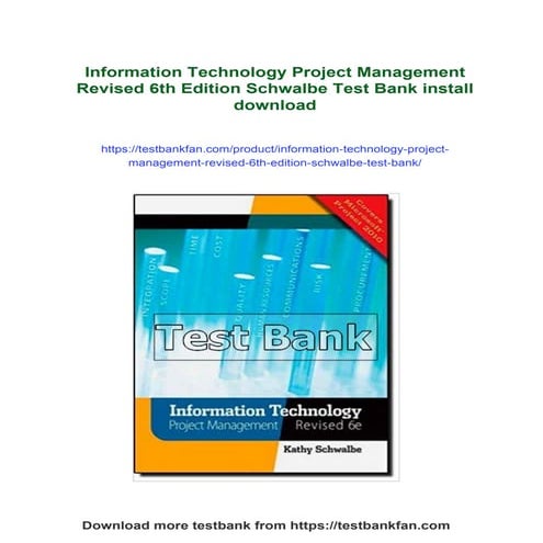 Information Technology Project Management Revised 6th Edition Schwalbe ...