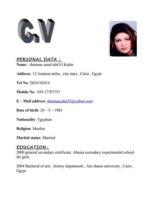 Sarah Ayman Afifi CV | DOCX