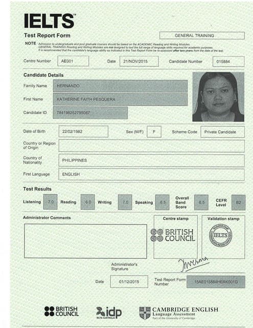 IELTS Certificate | PDF