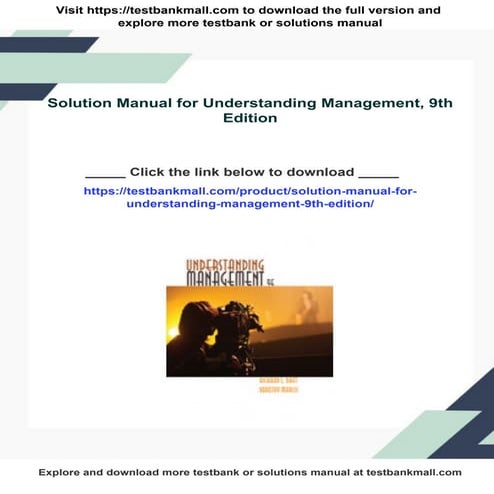 Solution Manual for Understanding Management, 9th Edition | PDF