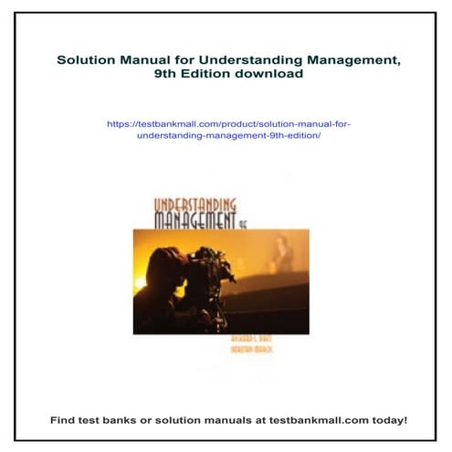 Solution Manual for Understanding Management, 9th Edition | PDF
