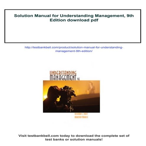 Solution Manual for Understanding Management, 9th Edition | PDF