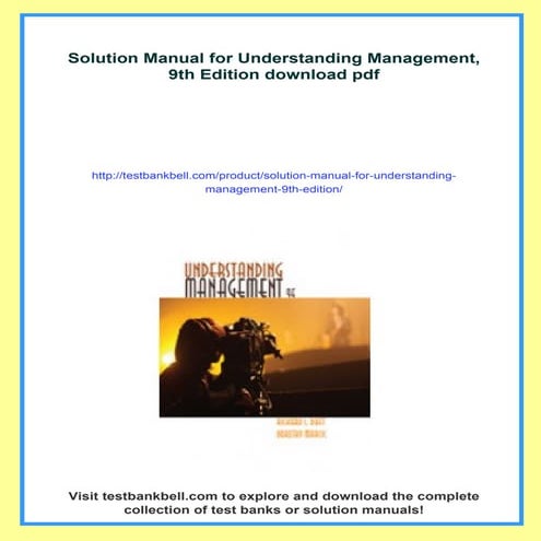 Solution Manual for Understanding Management, 9th Edition | PDF